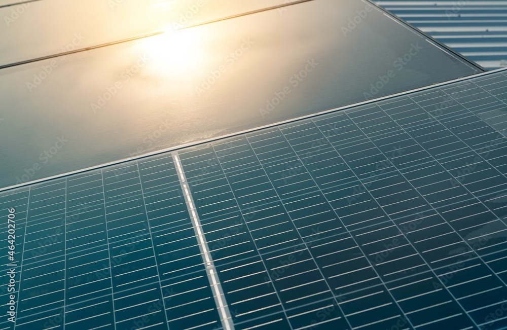 Solar panels or photovoltaic module. Solar power for green energy ...