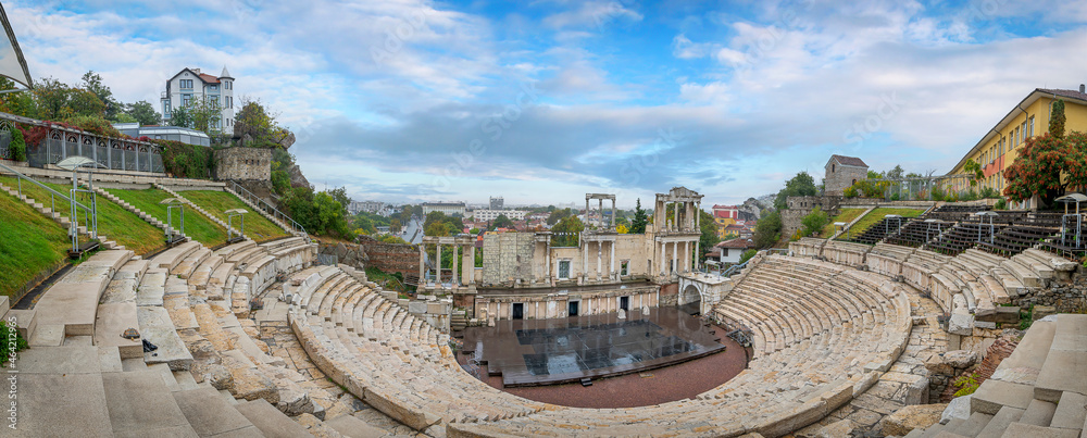 Panorama of the Amphitheatre in Plovdiv , Bulgaria - European capital ...