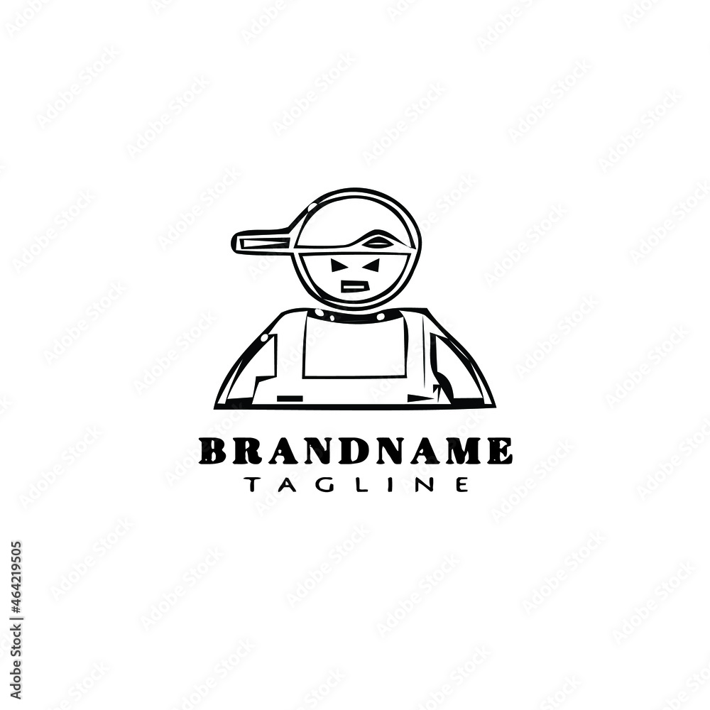 caretaker logo cartoon icon cute template black isolated vector ...