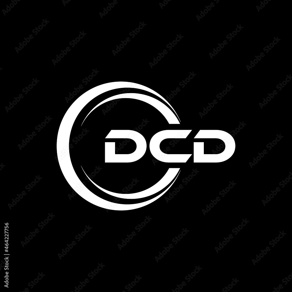 DCD letter logo design with black background in illustrator, vector ...