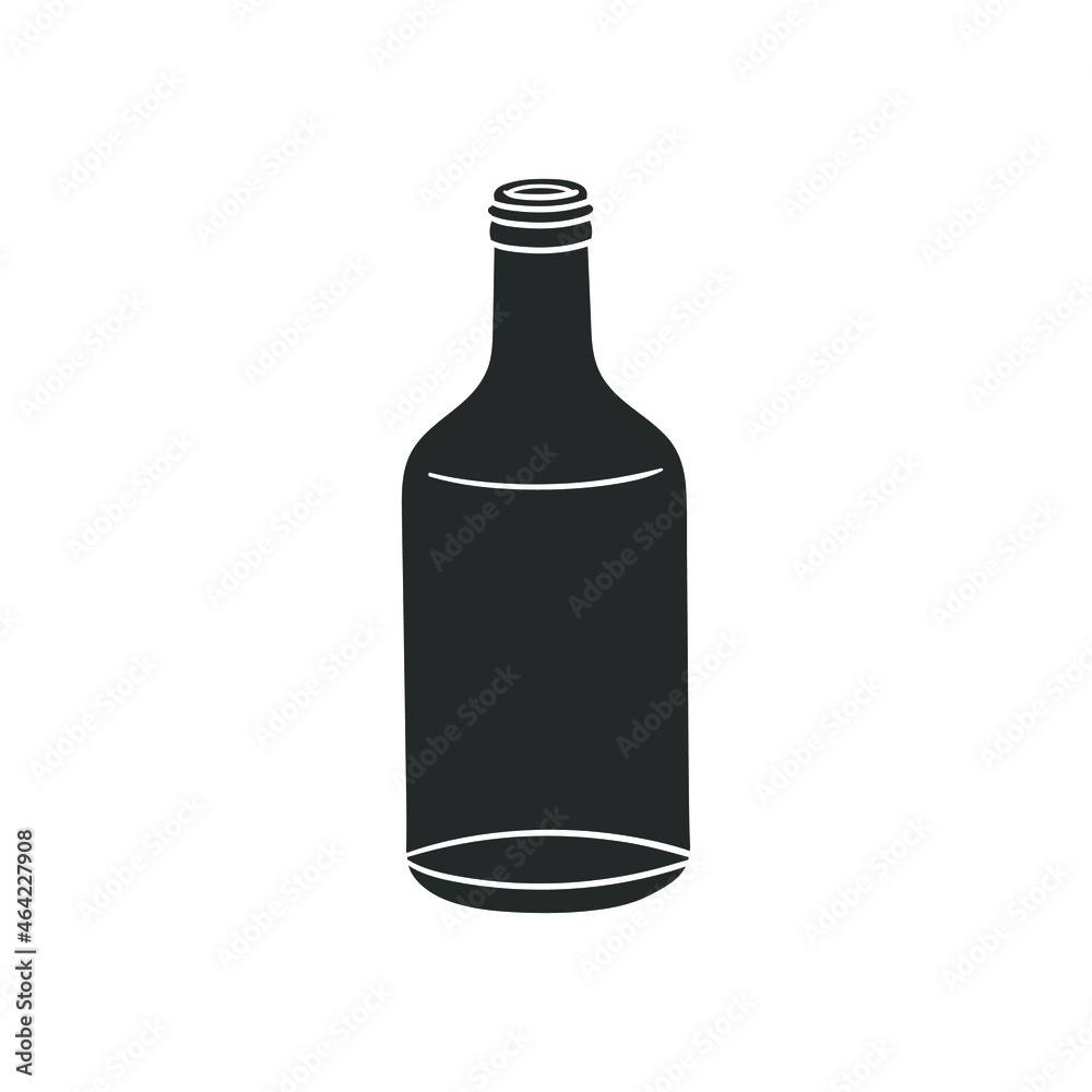Little Bootle Icon Silhouette Illustration. Beverage Liquid Vector ...