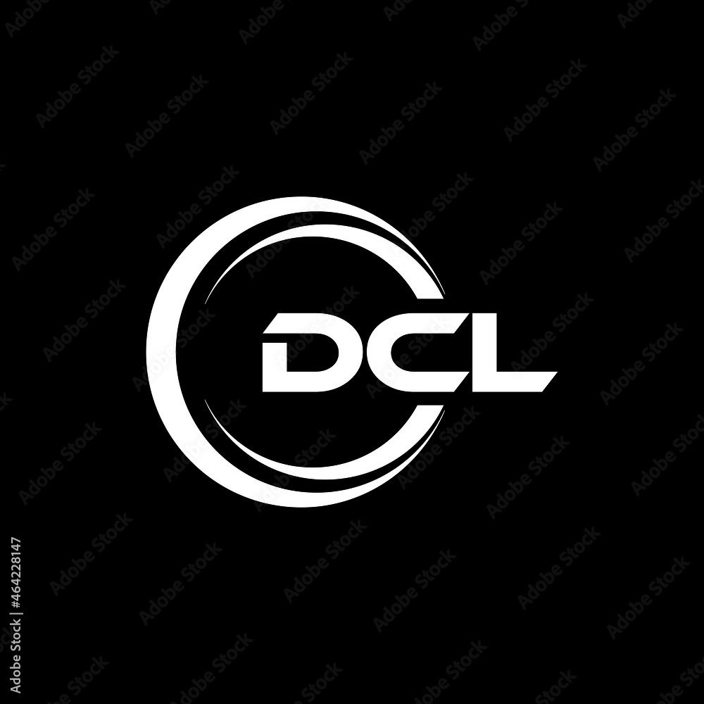 DCL letter logo design with black background in illustrator, vector ...