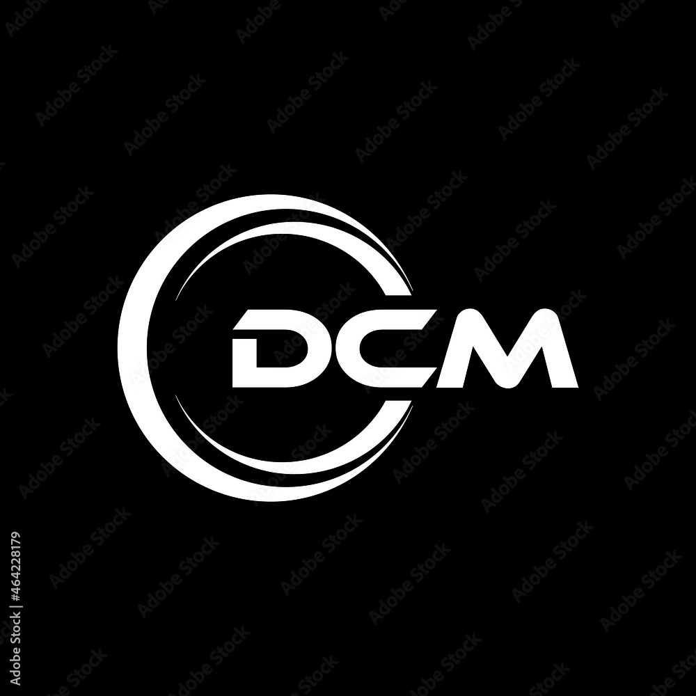 DCM letter logo design with black background in illustrator, vector ...