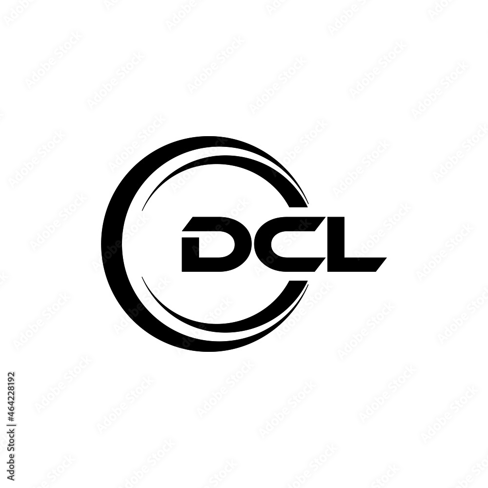 Vecteur Stock DCL letter logo design with white background in ...