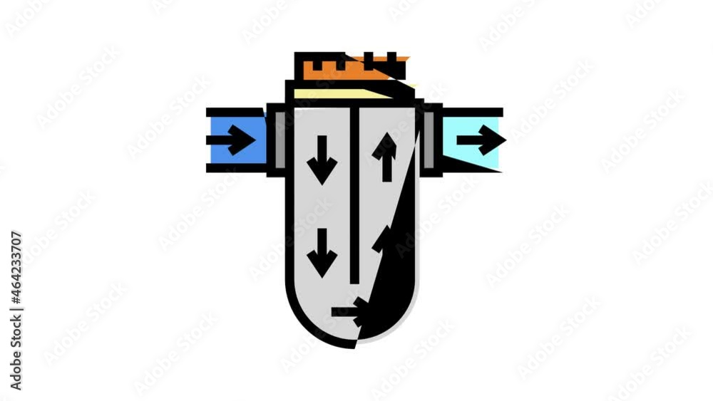 process of water filtration animated color icon. process of water ...