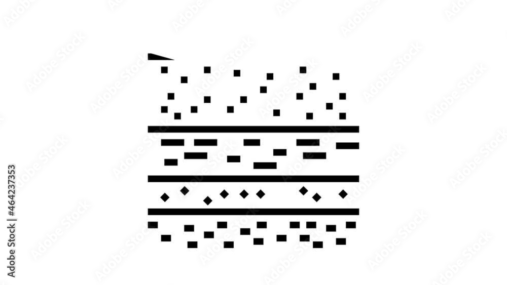 layers of soil animated line icon. layers of soil sign. isolated on ...