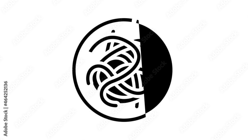 parasitic worms ascaris animated line icon. parasitic worms ascaris ...