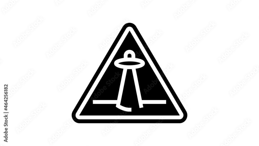 alien abduction warning animated line icon. alien abduction warning ...