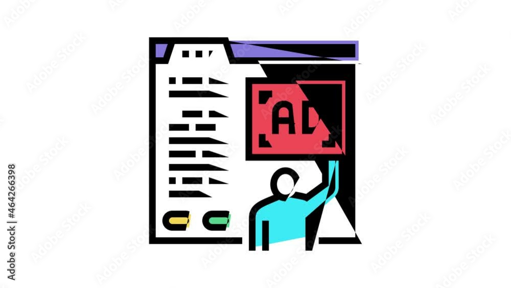 algorithmic ad placement publisher animated color icon. algorithmic ad ... algorithmic ad placement publisher animated color icon. algorithmic ad ...