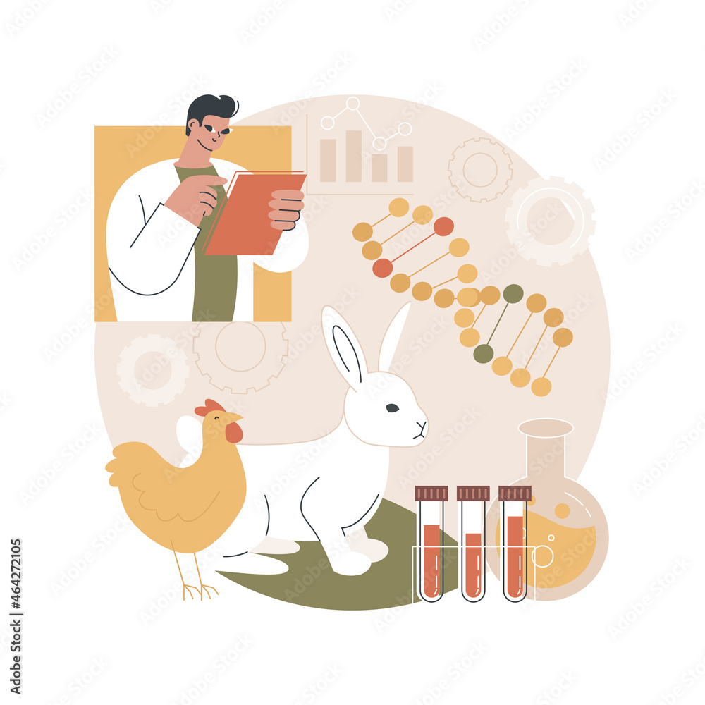 Genetically modified animals abstract concept vector illustration ...