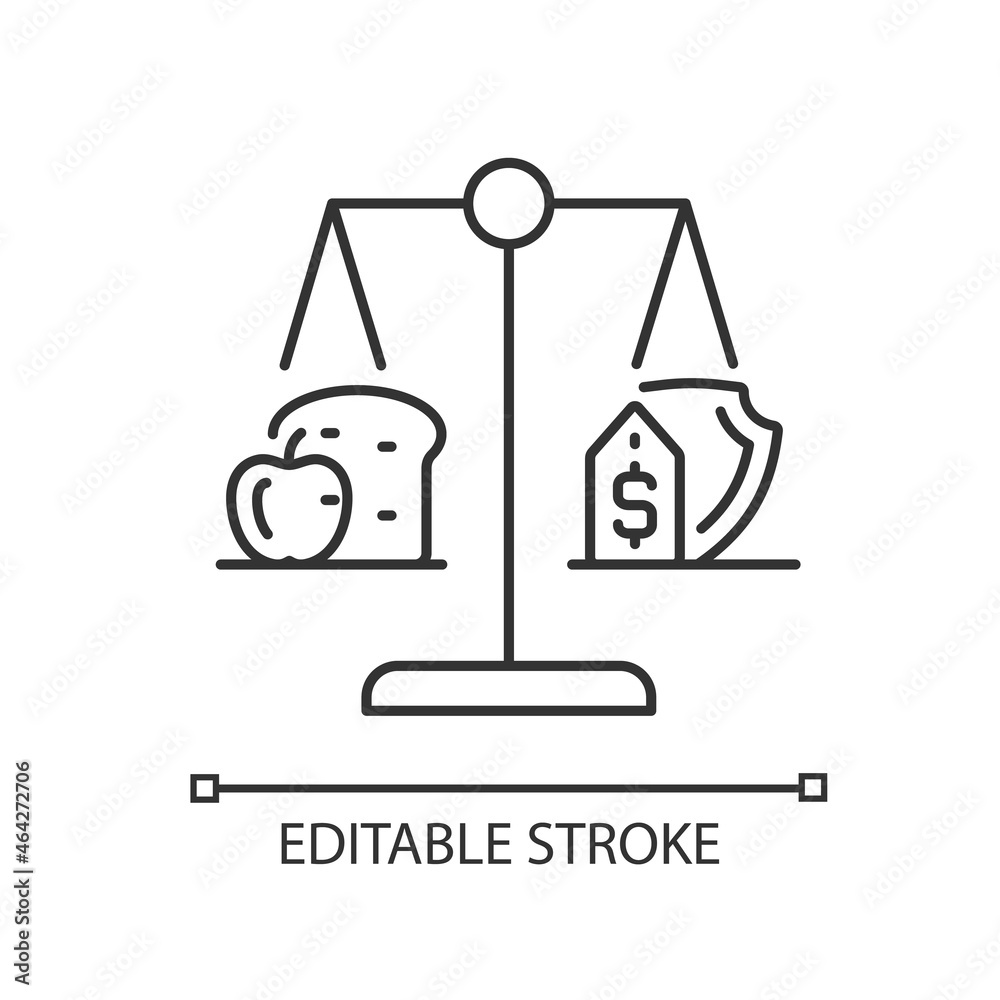 Food justice linear icon. Volunteer organization. Food insecurity ...