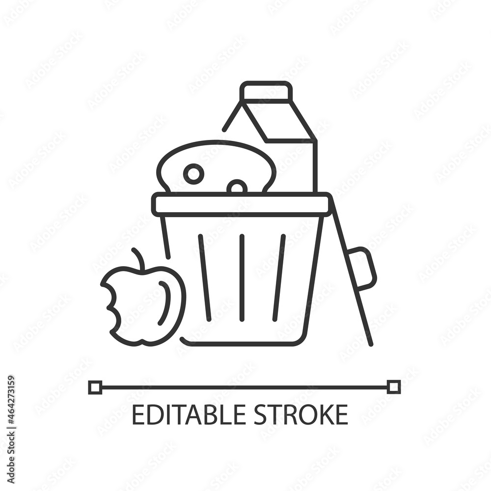 Food misuse linear icon. Excessive nutrition and addictive overeating ...