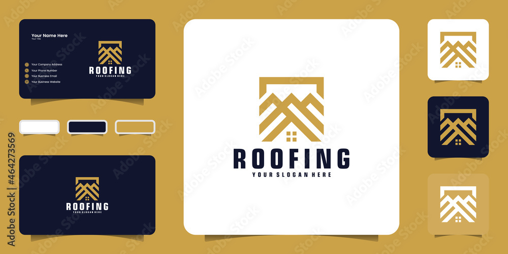 roof logo design inspiration template Stock Vector | Adobe Stock