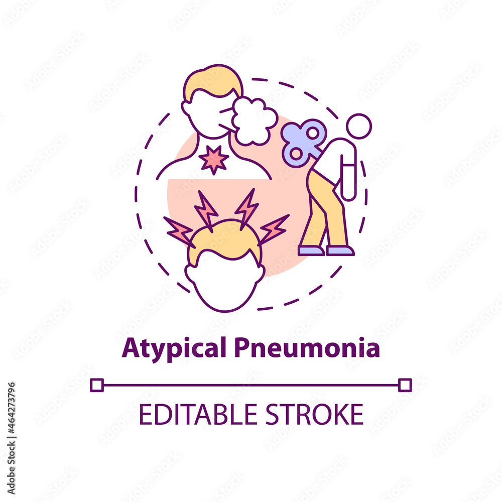 Atypical Pneumonia Concept Icon Pulmonary Inflammation Type Abstract