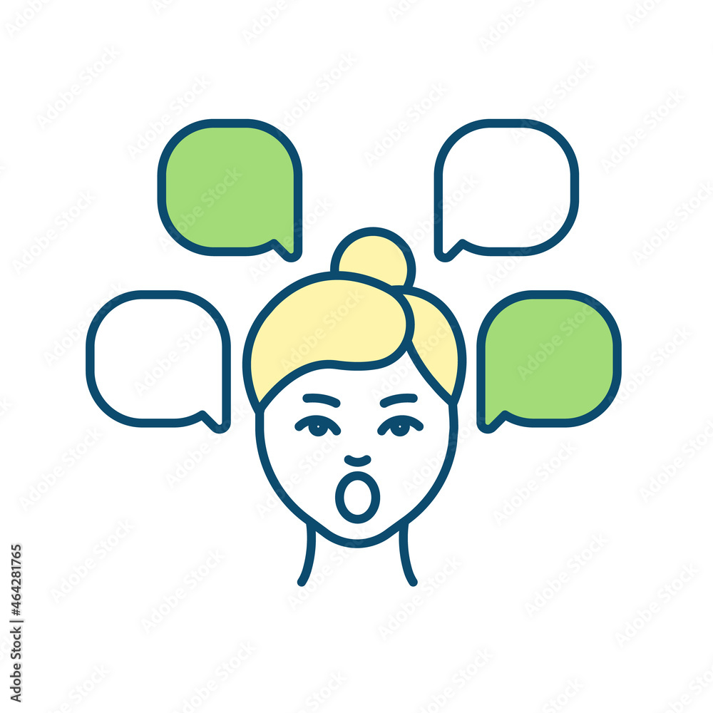 Good speaking skills RGB color icon. Effective communication ...