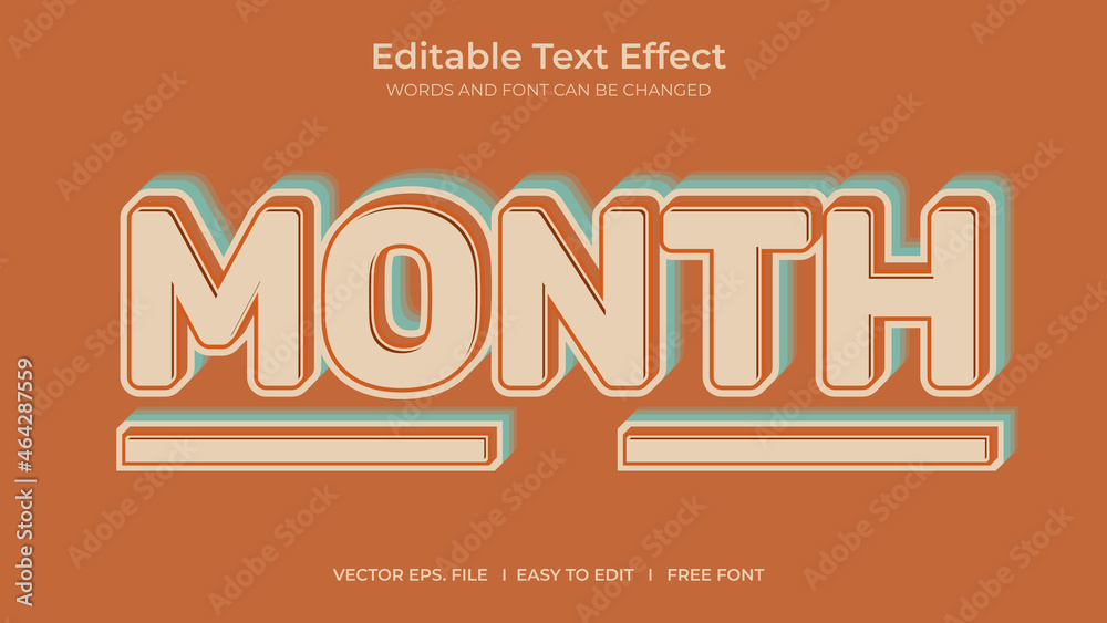 Month text effect style Stock Vector | Adobe Stock