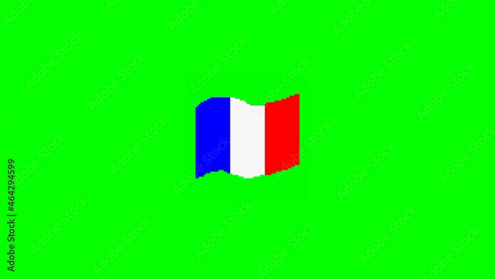 France waving flag pixel art 2d animation on green screen Stock-Video ...