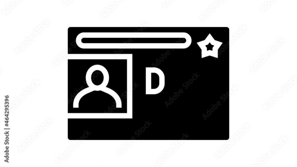 dmv driver license requirements animated line icon. dmv driver license ...