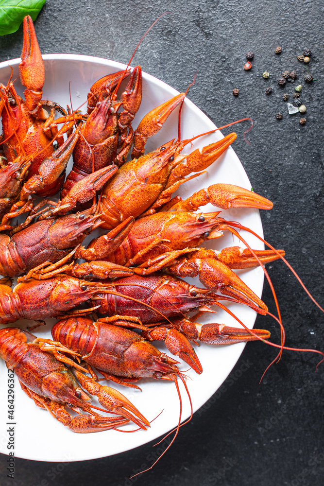 crayfish food fresh seafood red boiled crustaceans meal snack on the ...