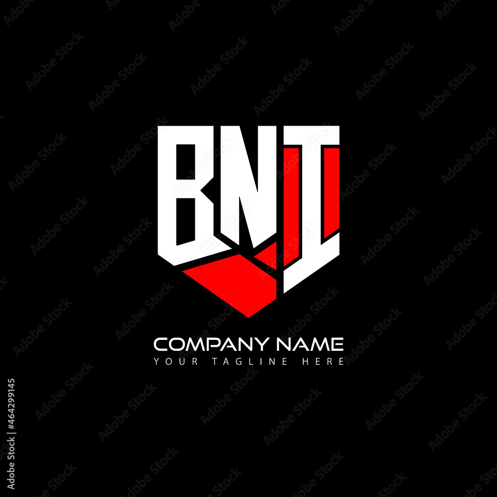 BNI letter logo design on black background.BNI creative initials letter ...