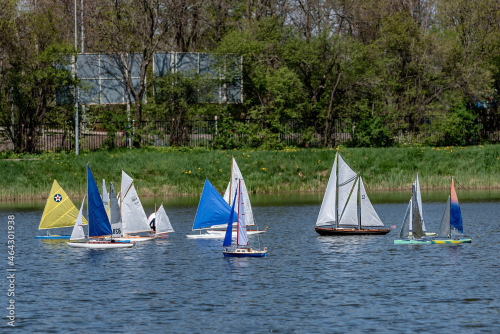 RC scale sailing model ship at competitions Stock Photo | Adobe Stock
