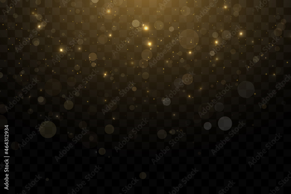 Light effect. Background of sparkling particles. Glittering elements on ...