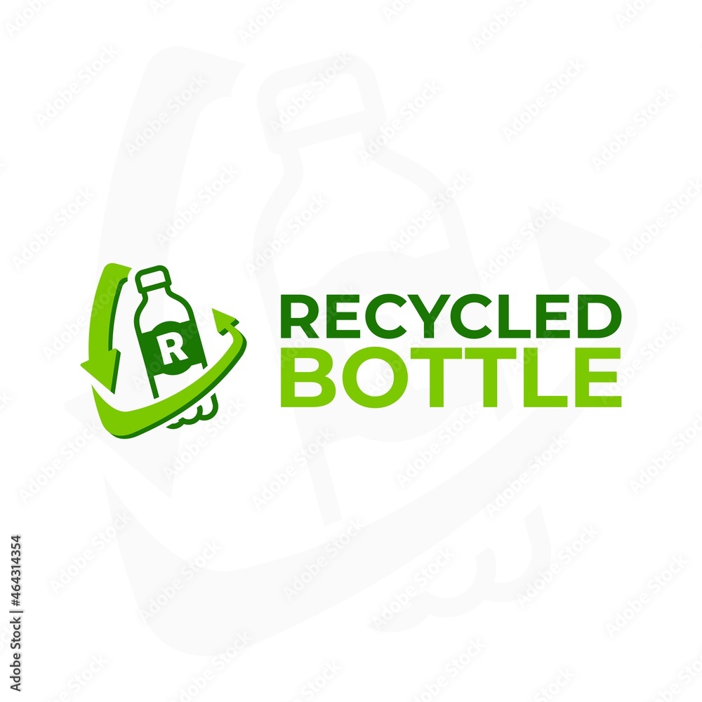 Recycled bottle icon. Plastic recycling logo template. Waste plastic ...