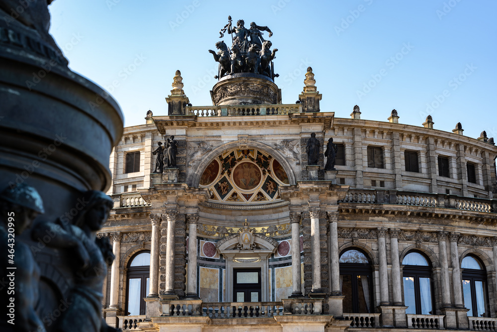 Semper Opera House detail. Beautiful architecture in baroque style ...