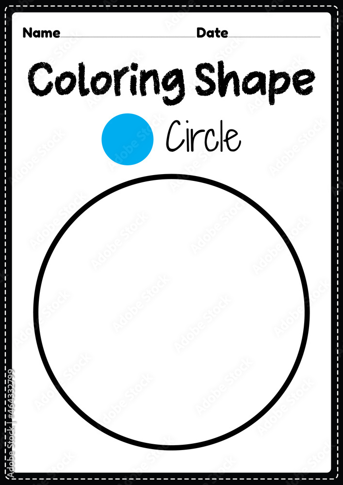 Circle coloring page for preschool, kindergarten & Montessori kids to ...