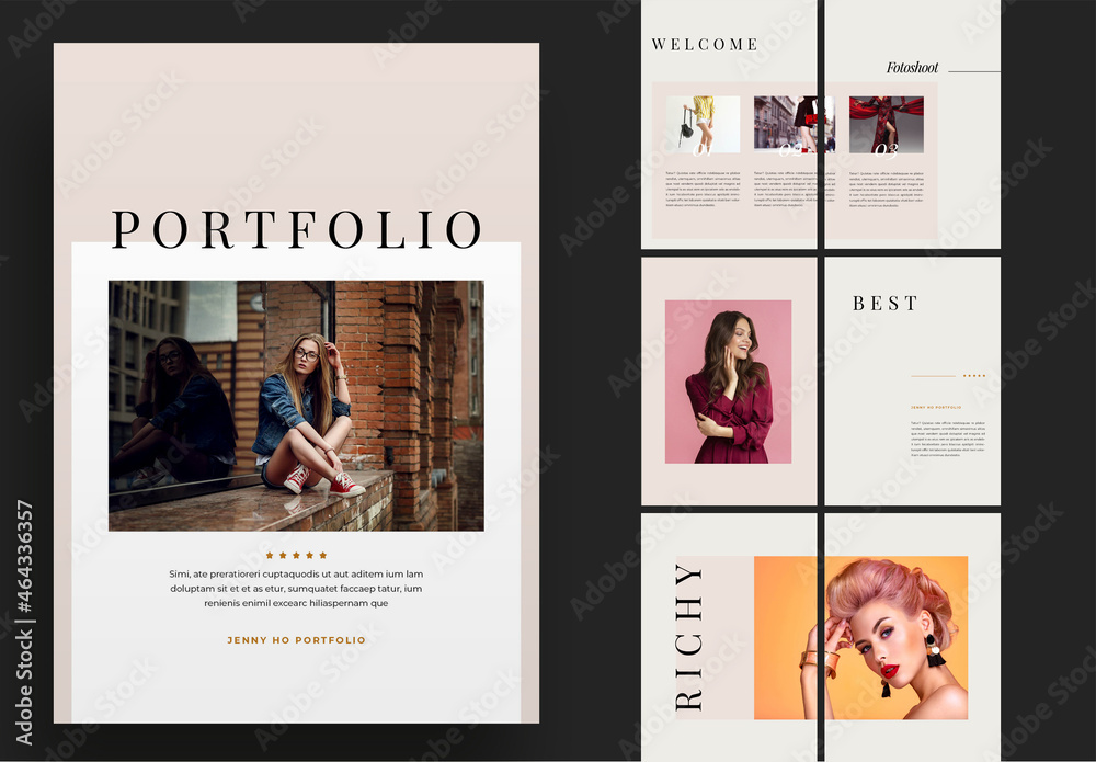 Minimal Fashion Portfolio Layout Stock Template | Adobe Stock