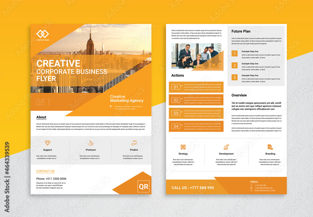 Orange Business Flyer Stock Template | Adobe Stock
