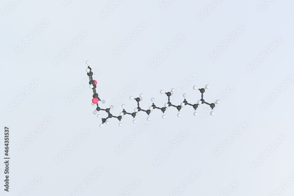 Vitamin k molecule, scientific molecular model, looping 3d animation ...