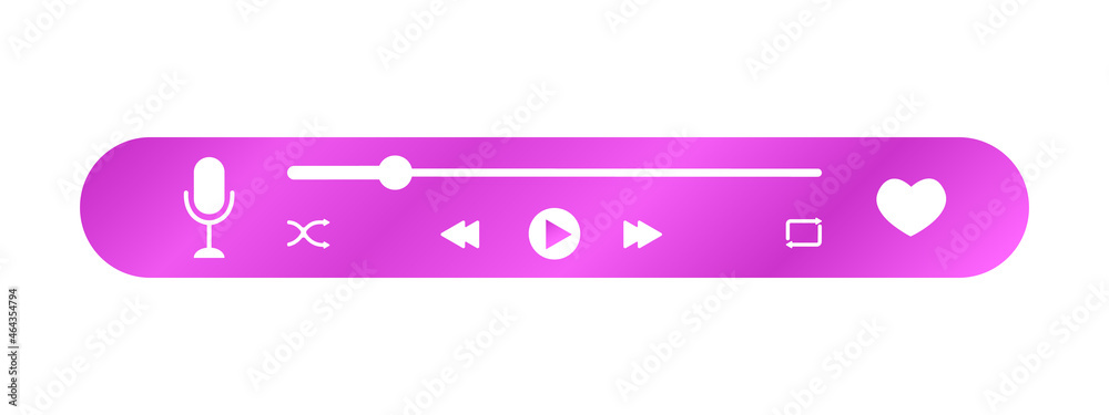 Audio player interface with microphone icon, loading progress bar and ...