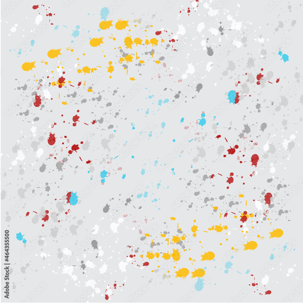 Paint splatter isolated on gray background. Paint splatter poster, placard and wallpaper. Paint ...