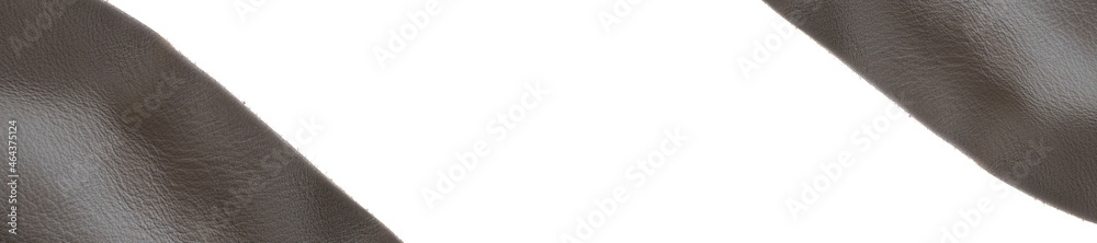 Leather banner. Leather production.Genuine leather pieces in gray tones ...
