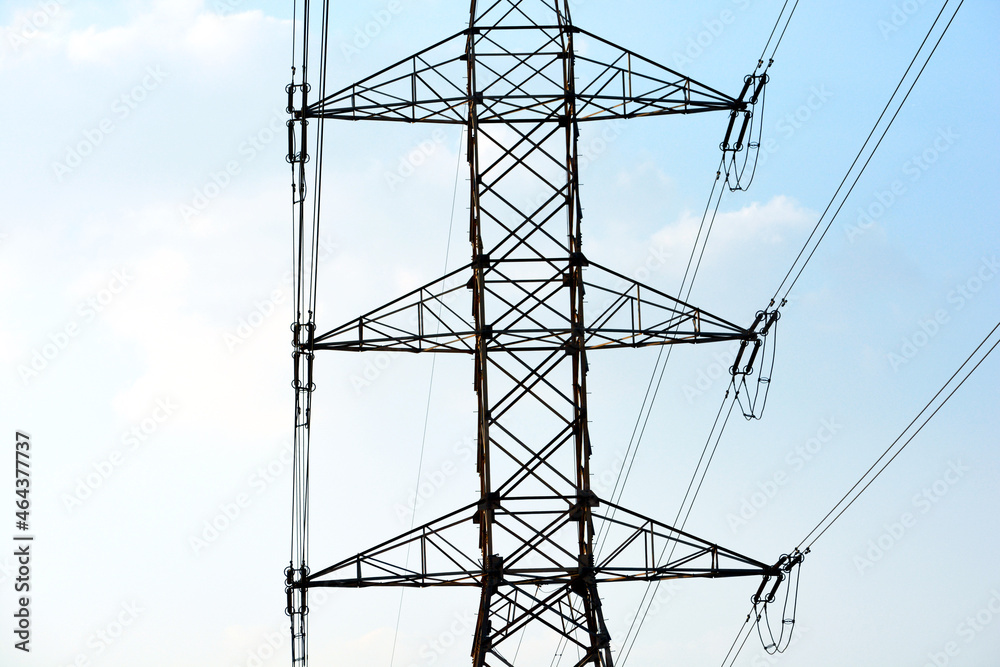 A transmission tower, electricity pylon which is a tall steel lattice ...