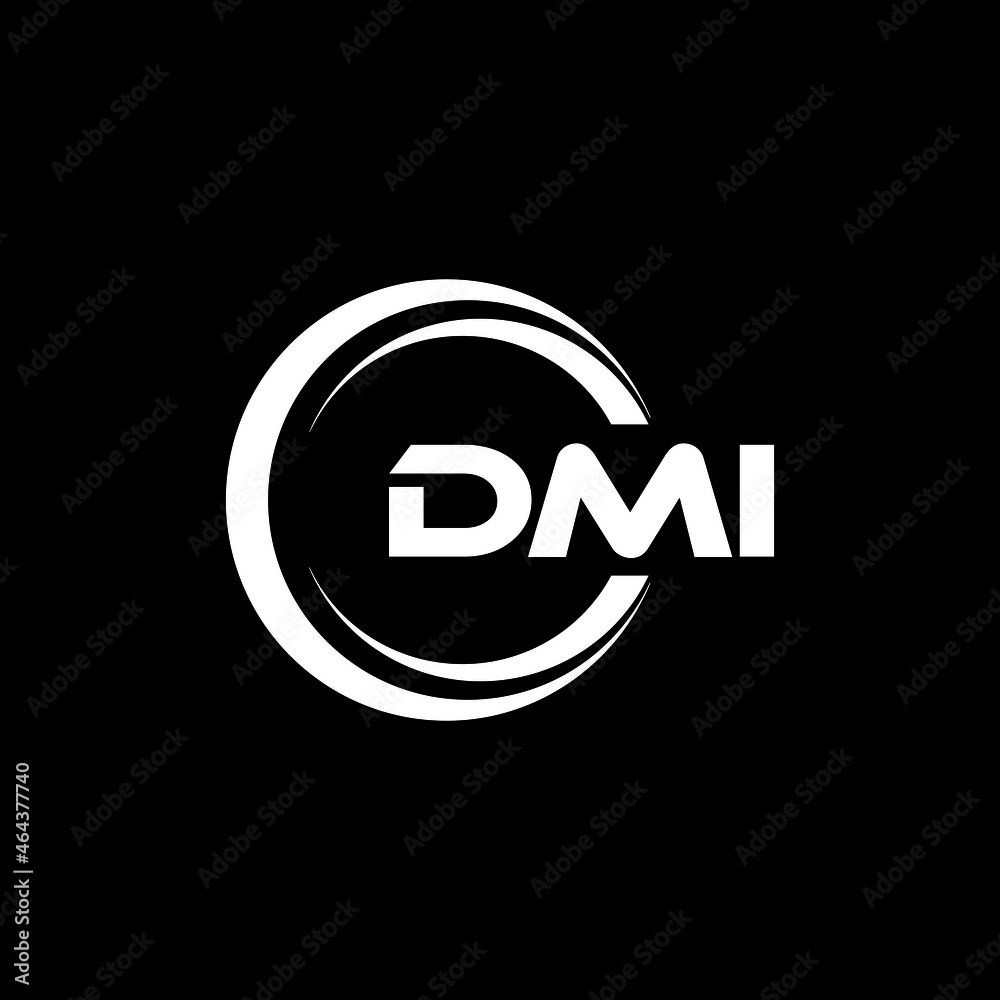 Vecteur Stock DMI letter logo design with black background in ...