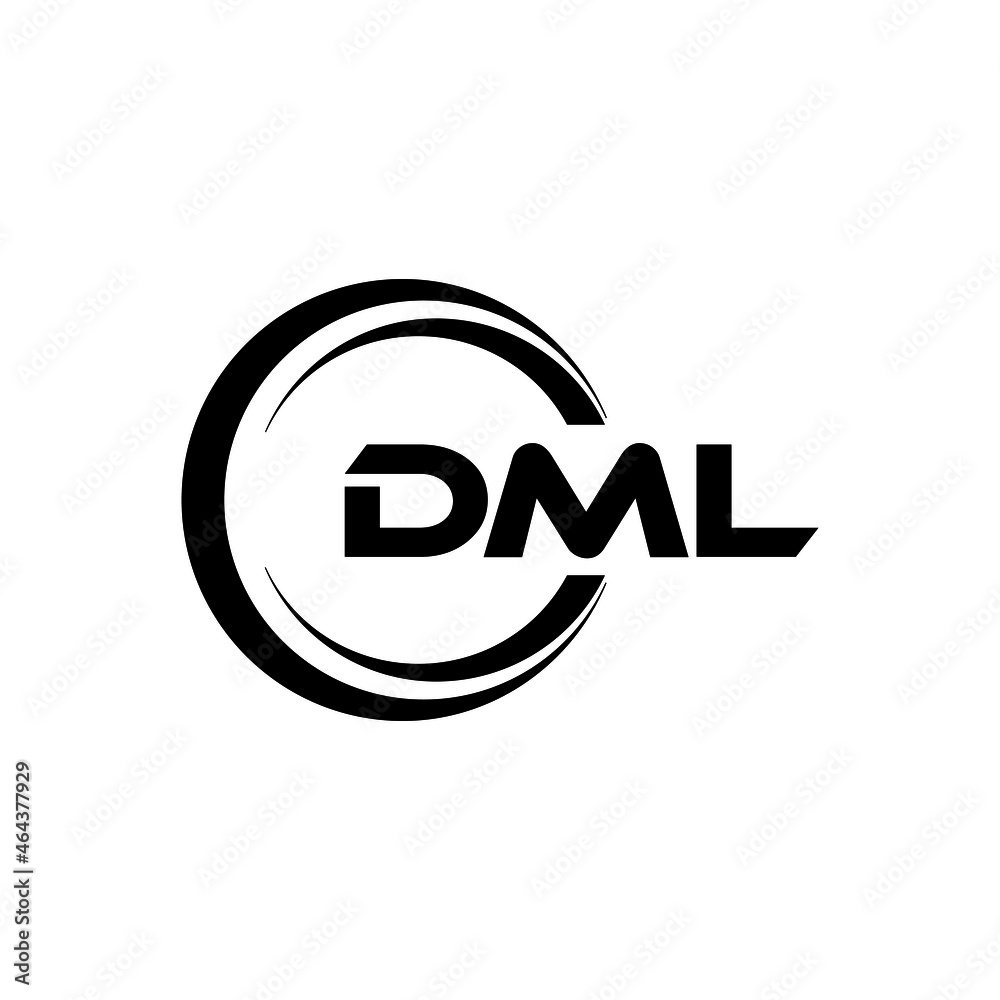 DML letter logo design with white background in illustrator, vector ...