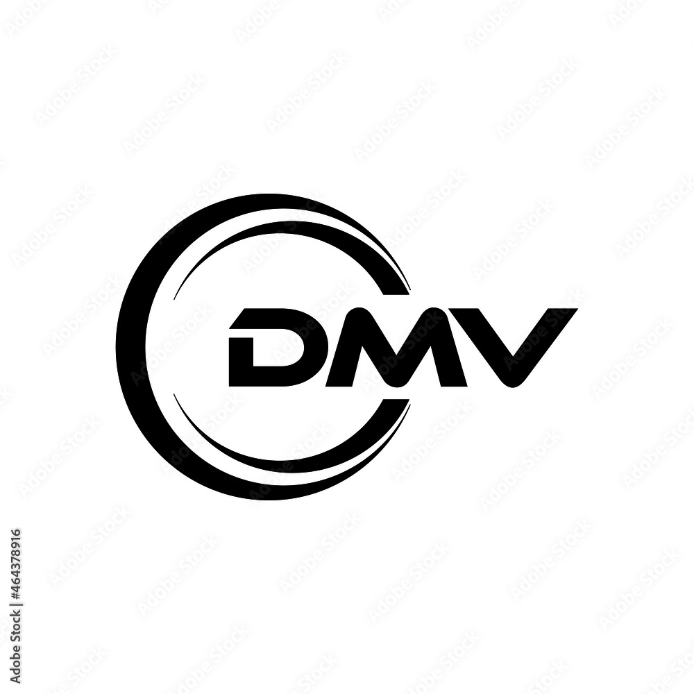 DMV letter logo design with white background in illustrator, vector ...