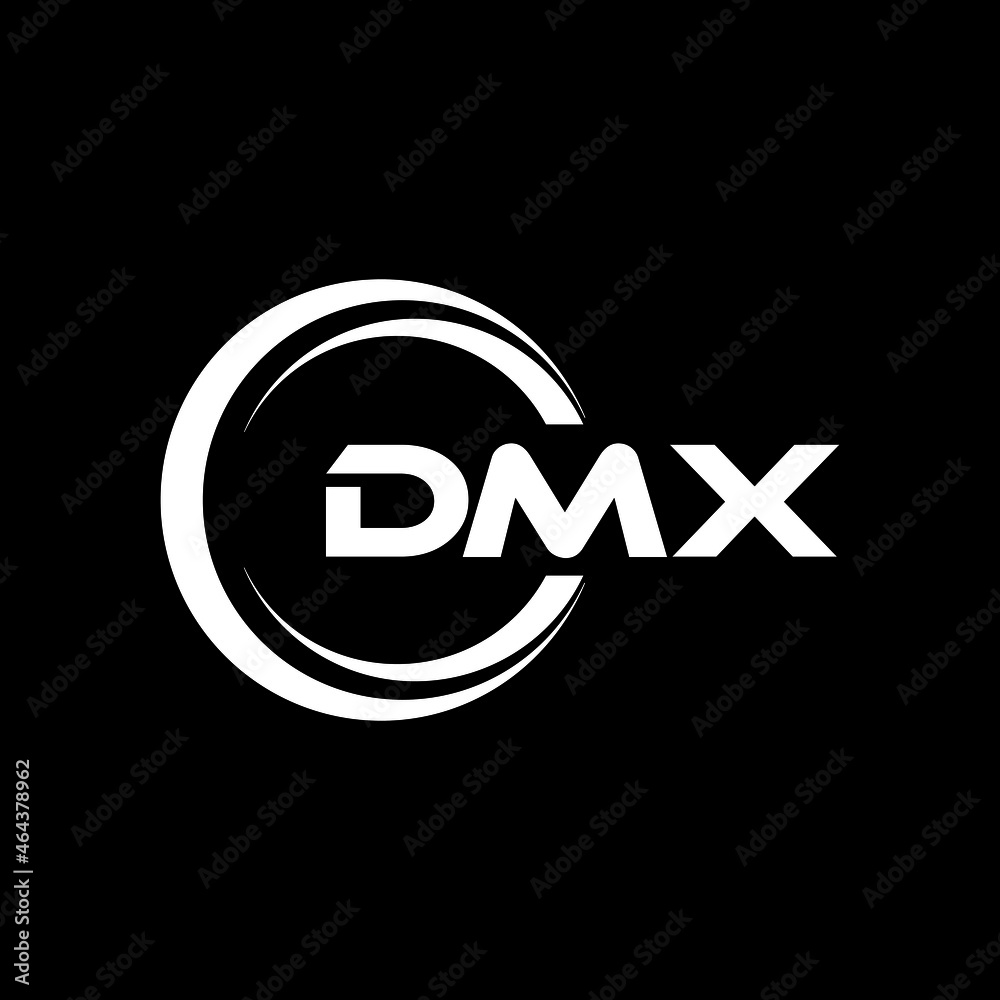 Vecteur Stock DMX letter logo design with black background in ...