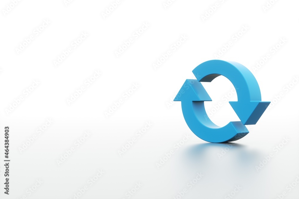 Blue Refresh icon isolated on white background. Reload symbol. Rotation ...