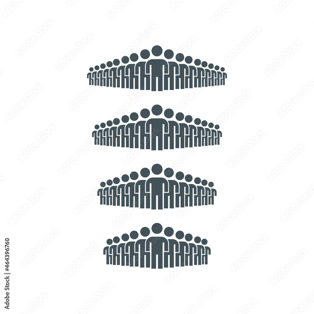People Icon set. Simple solid style. Person, group, crowd, member ...