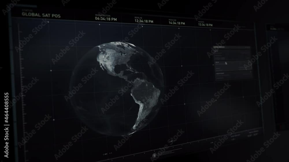 Loading the Spying Technology. Scanning a matrix of a globe ...