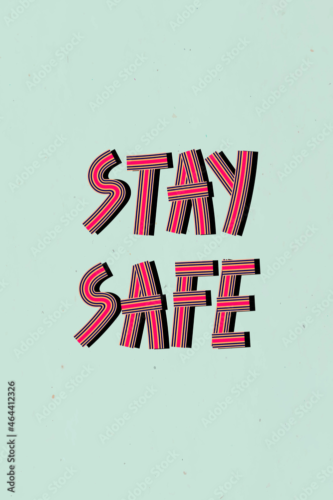 Retro stay safe text vector lettering concentric font typography Stock ...