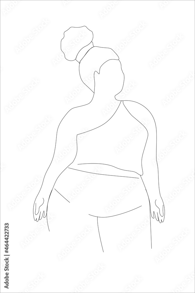 Contemporary abstract poster with a full female African woman in an ...