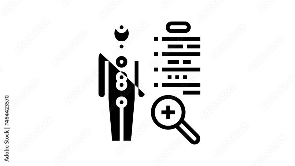 human health examination endocrinology animated line icon. human health ...