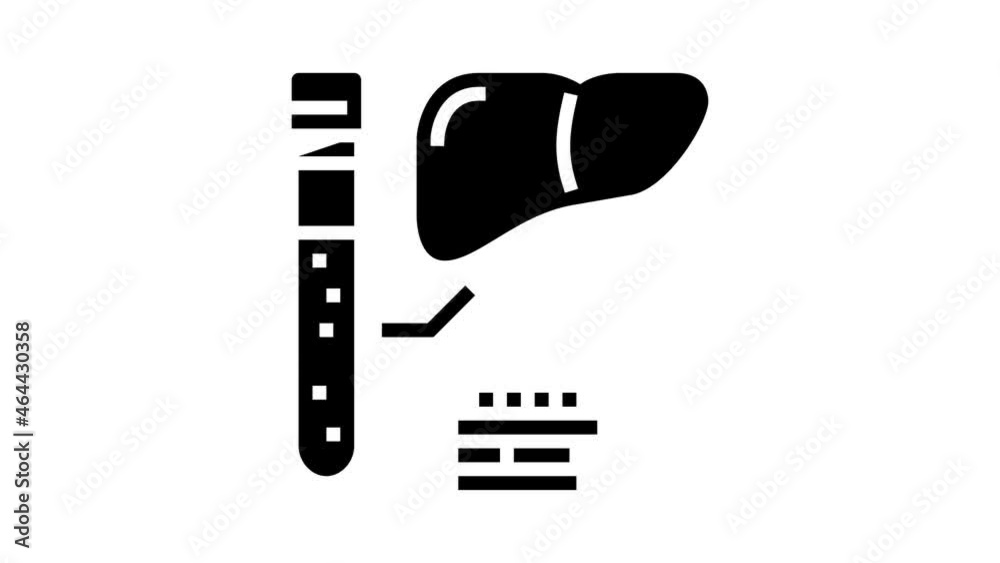 liver function test hepatitis animated glyph icon. liver function test ...