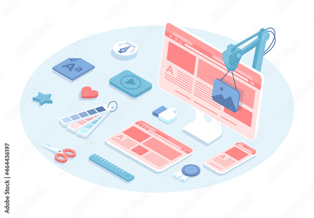 Web ui ux design. Creation of the user interface for a mobile ...