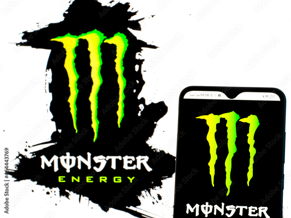 In this photo illustration Monster Beverage Corporation logo seen ...