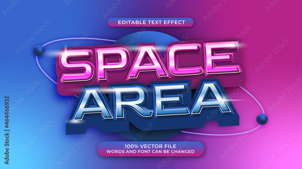 editable text effect space area gradient future style. illustrator eps ...
